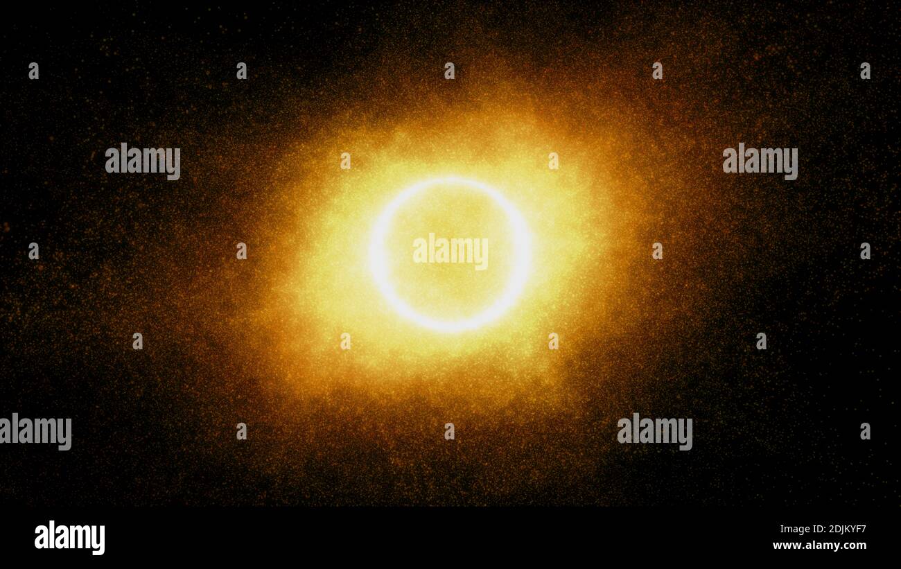 Abstract particles sun solar flare particles illustration 3d render ...