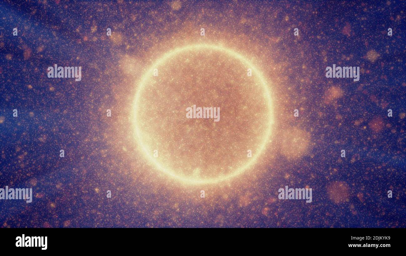 Abstract particles sun solar flare particles illustration 3d render ...