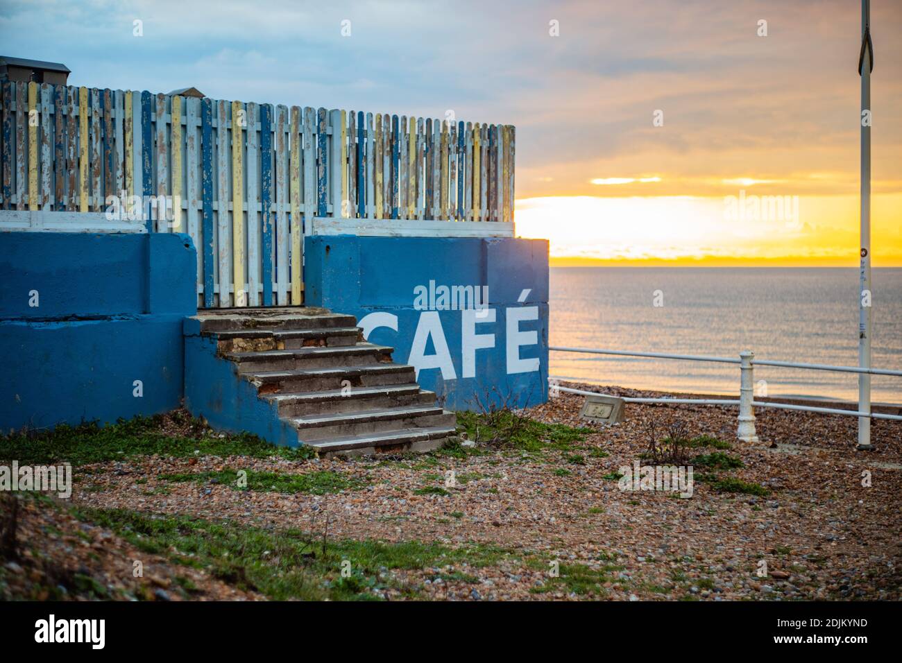 A Cafe on St Leonards Beach Stock Photo - Alamy