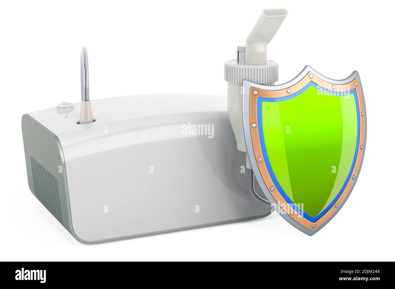 Nebulizer with shield, 3D rendering isolated on white background Stock ...