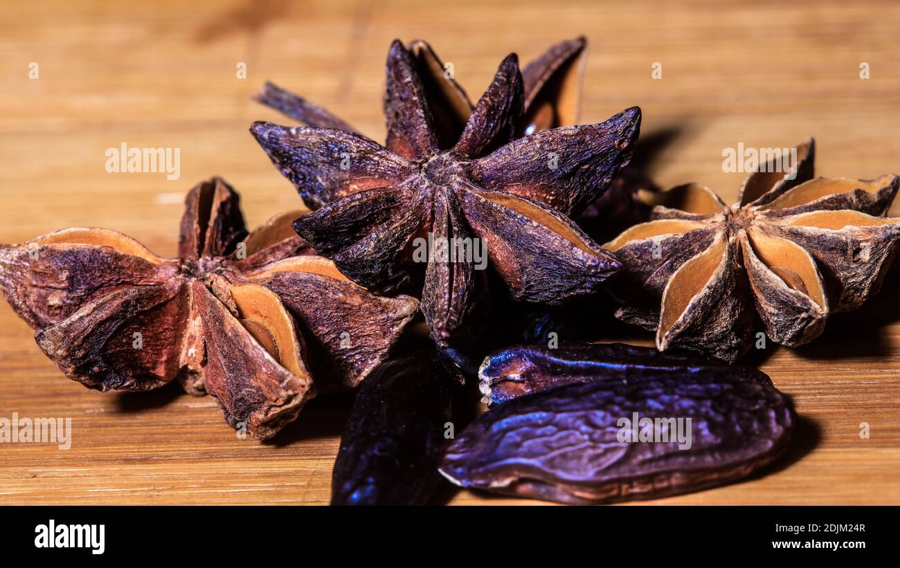 Tonka Beans on a dark background Stock Photo - Alamy