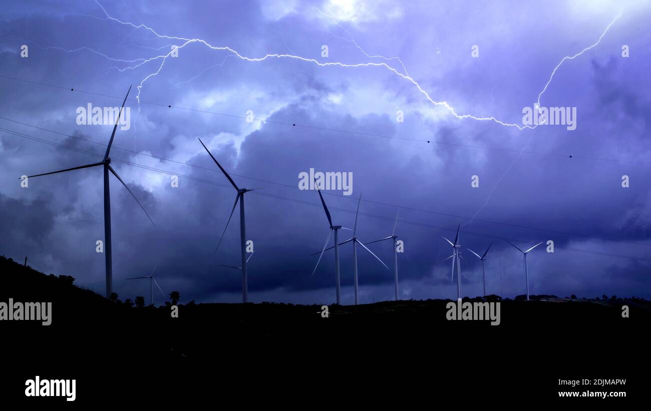 Lightning Storm Wind Turbine High Resolution Stock Photography and ...