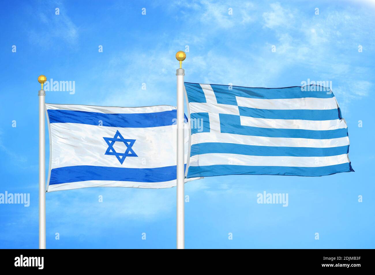 Waving flag greece israel hi-res stock photography and images - Alamy