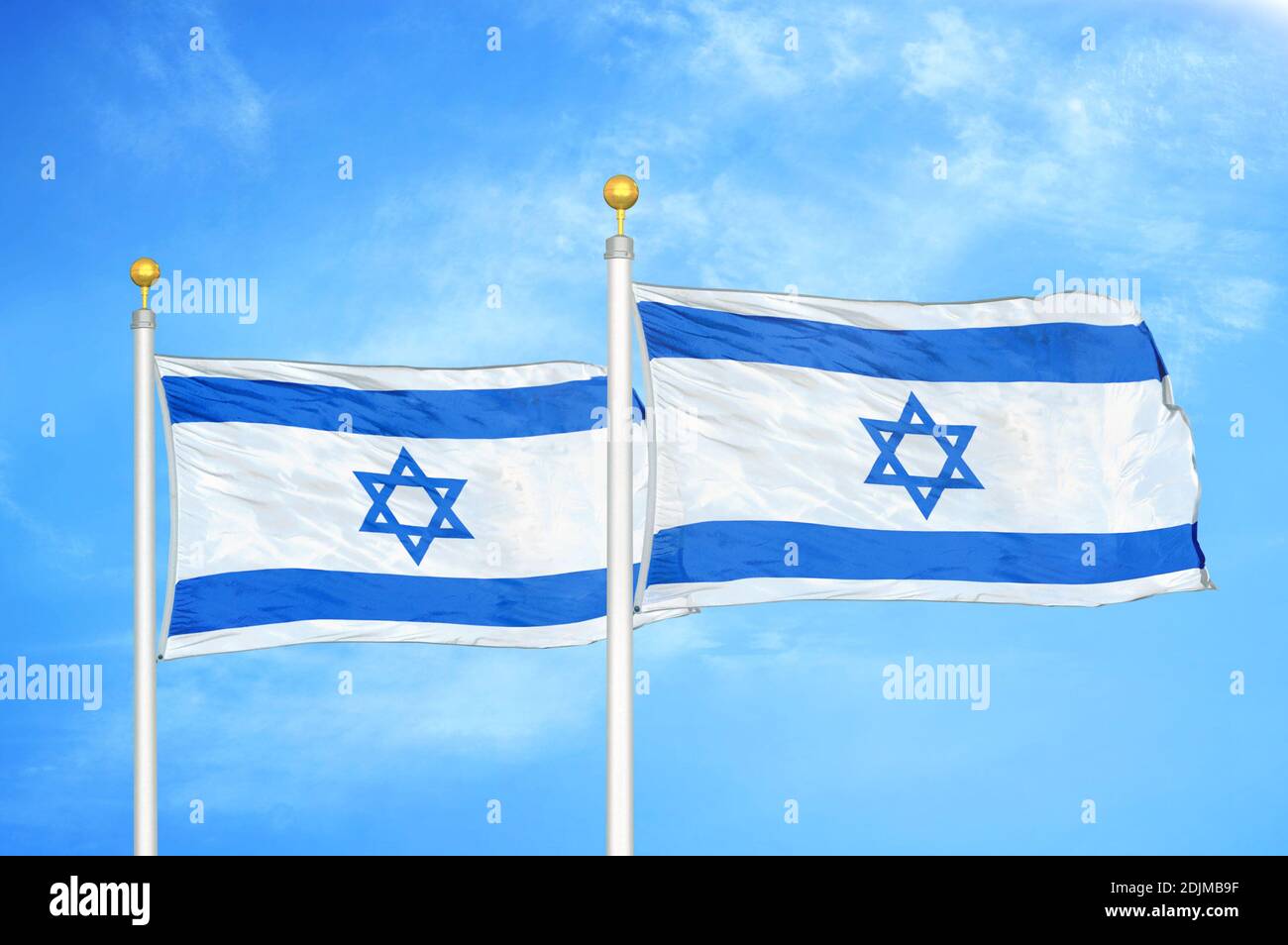 Israeli national flags fluttering hi-res stock photography and images ...