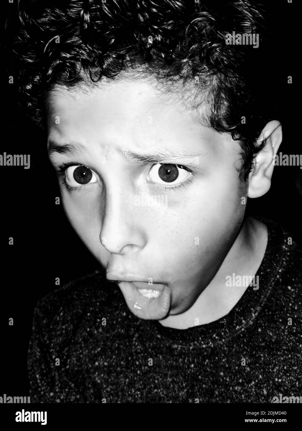 Boy Shocked Face Black and White Stock Photos & Images - Alamy