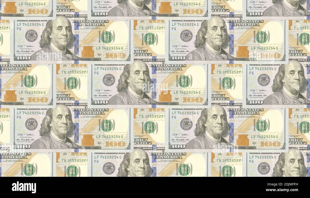 USA dollars background seamless pattern. 3D illustration Stock Photo ...
