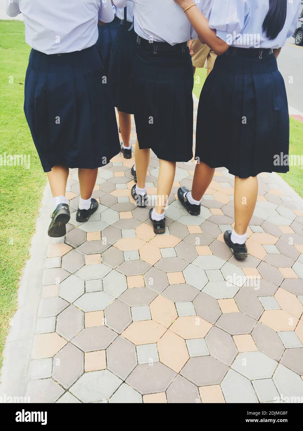 Girls school uniform rear hi-res stock photography and images - Alamy