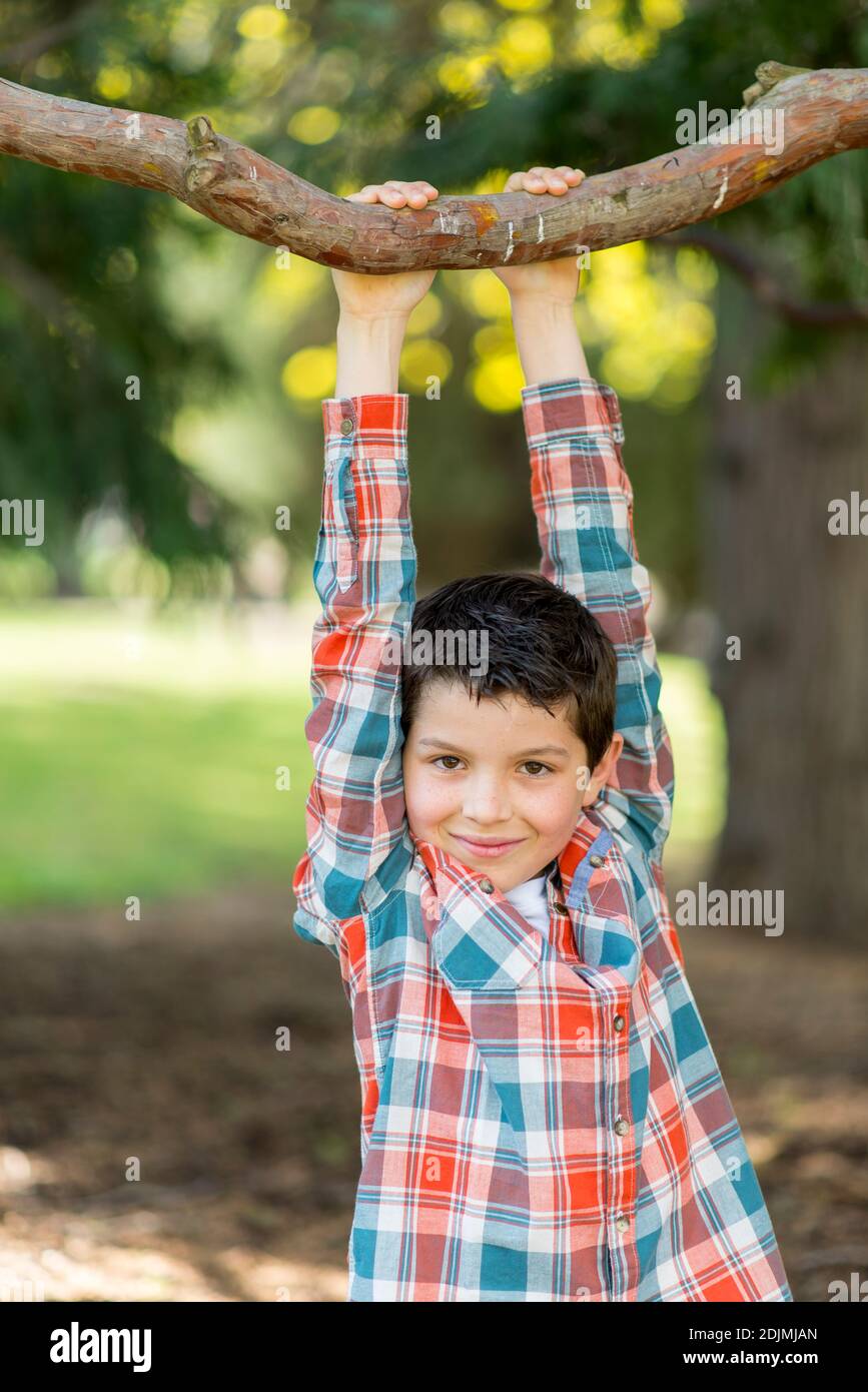 Boy Hanging From Branch Tree High Resolution Stock Photography and ...
