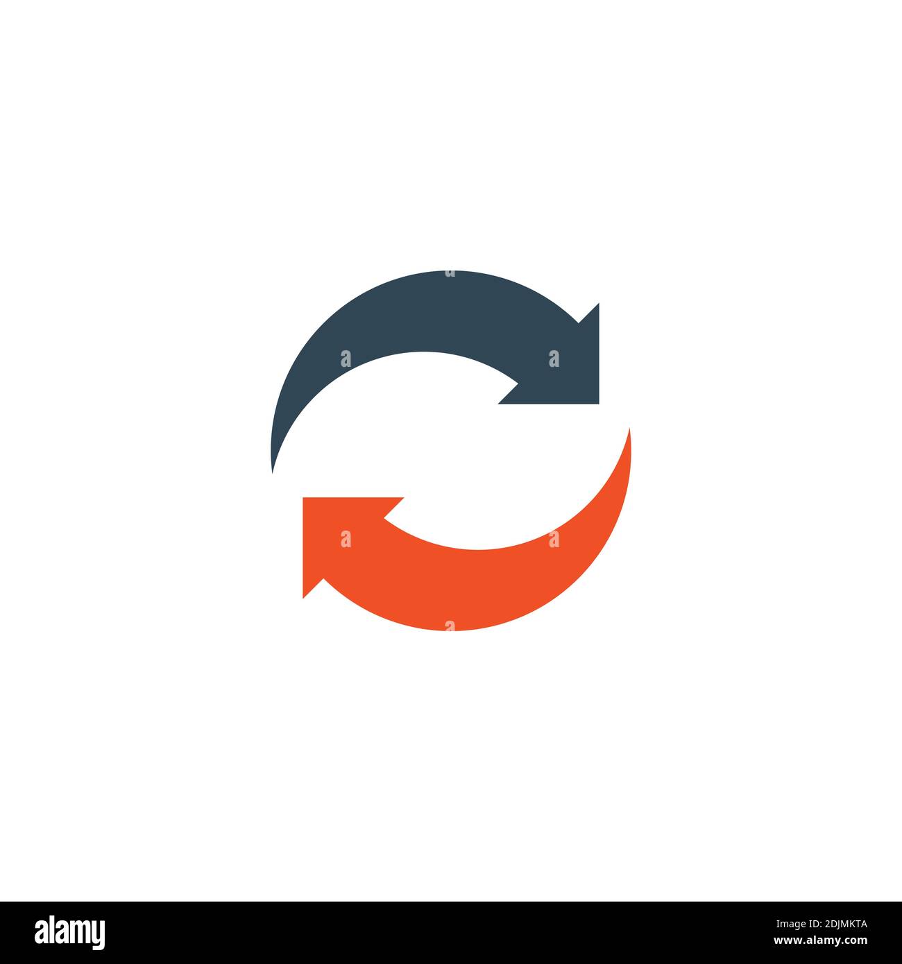 Spinning, rotating arrows. Flat web icon or sign isolated on grey ...