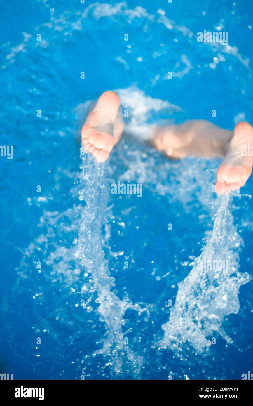 Girl diving low angle hi-res stock photography and images - Alamy