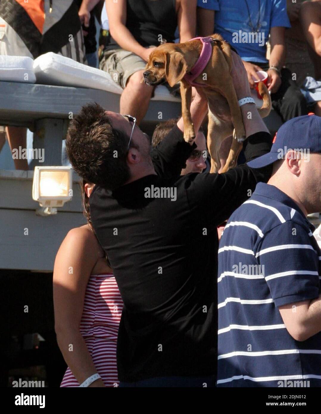 Matthew Perry sticks to water and petting cute puppies at an ...