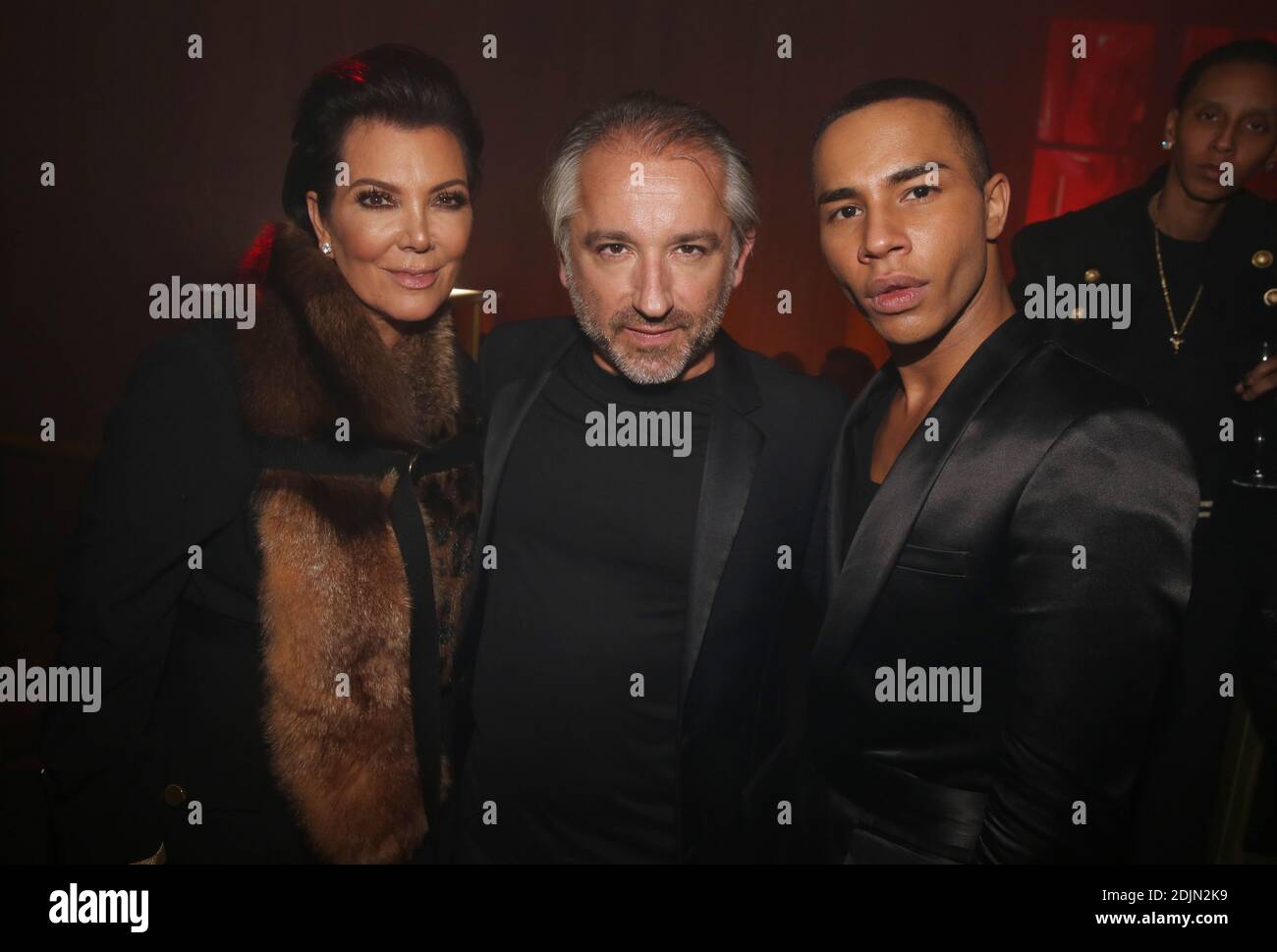 Kris Jenner, Cyril Chapuy and Olivier Rousteing attending the Gold ...