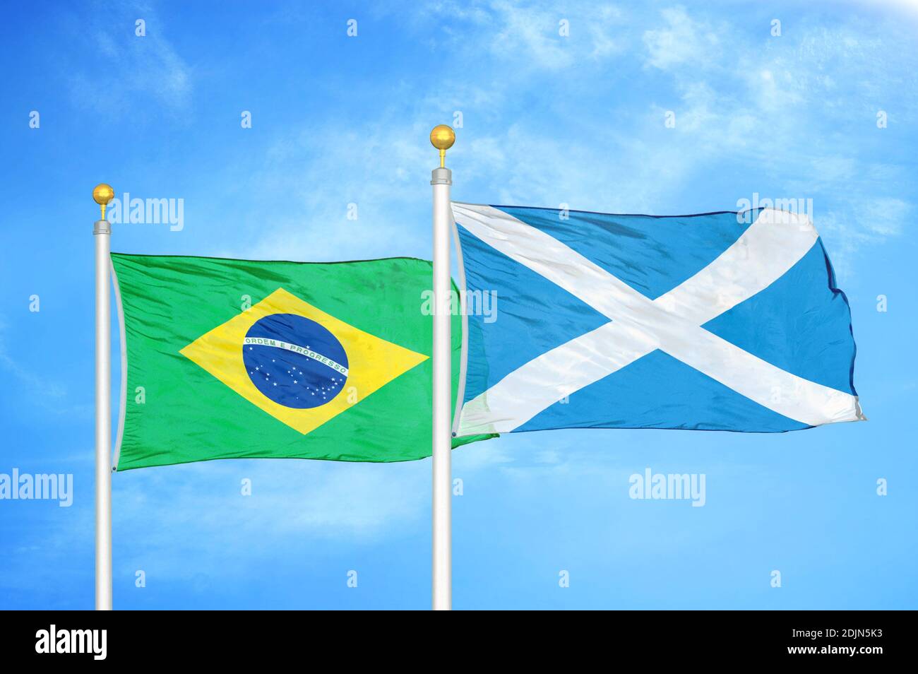 Brazil vs scotland flag hi-res stock photography and images - Alamy