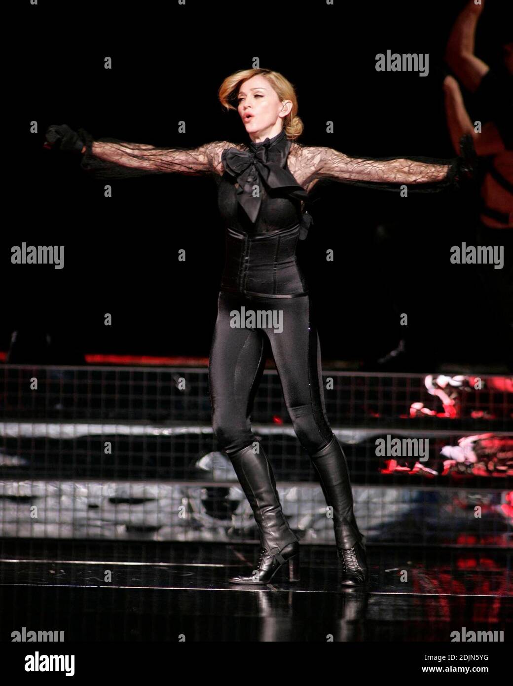 Madonna performs in concert at the American Airlines Arena in Miami ...