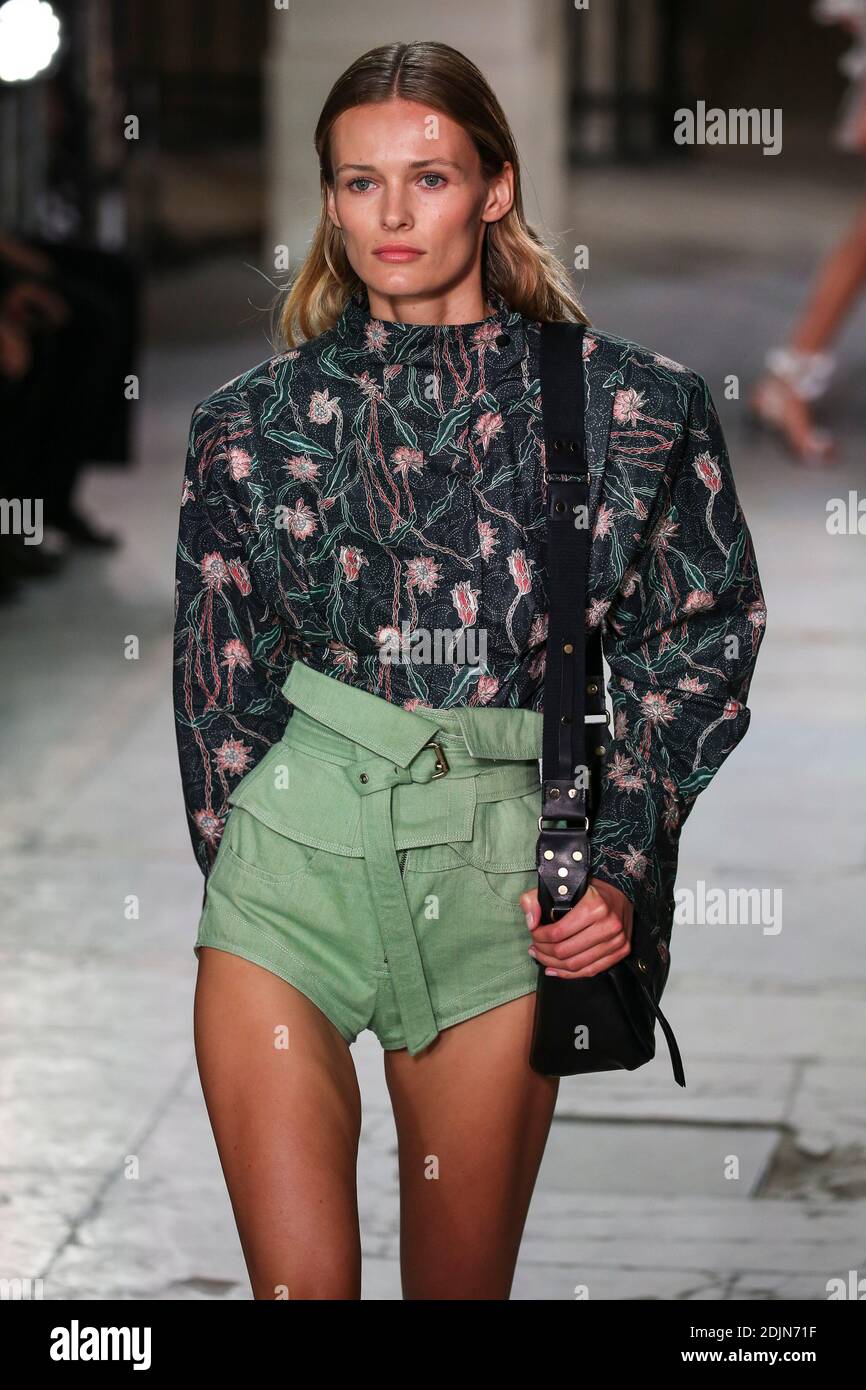 A model walks the runway during the Isabel Marant show as part of the ...