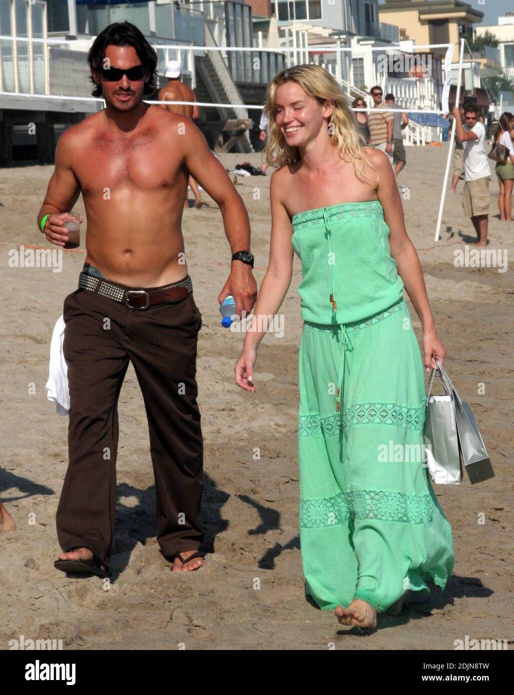 Ashley Scott at a beach party in Malibu, Ca. 7/22/06 Stock Photo - Alamy