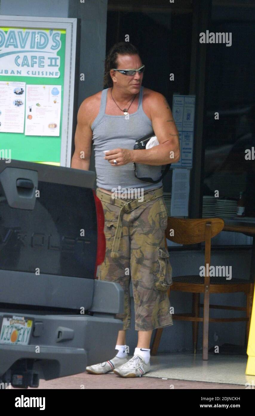 Exclusive!! Mickey Rourke braves the daylight to have a smoke and a ...