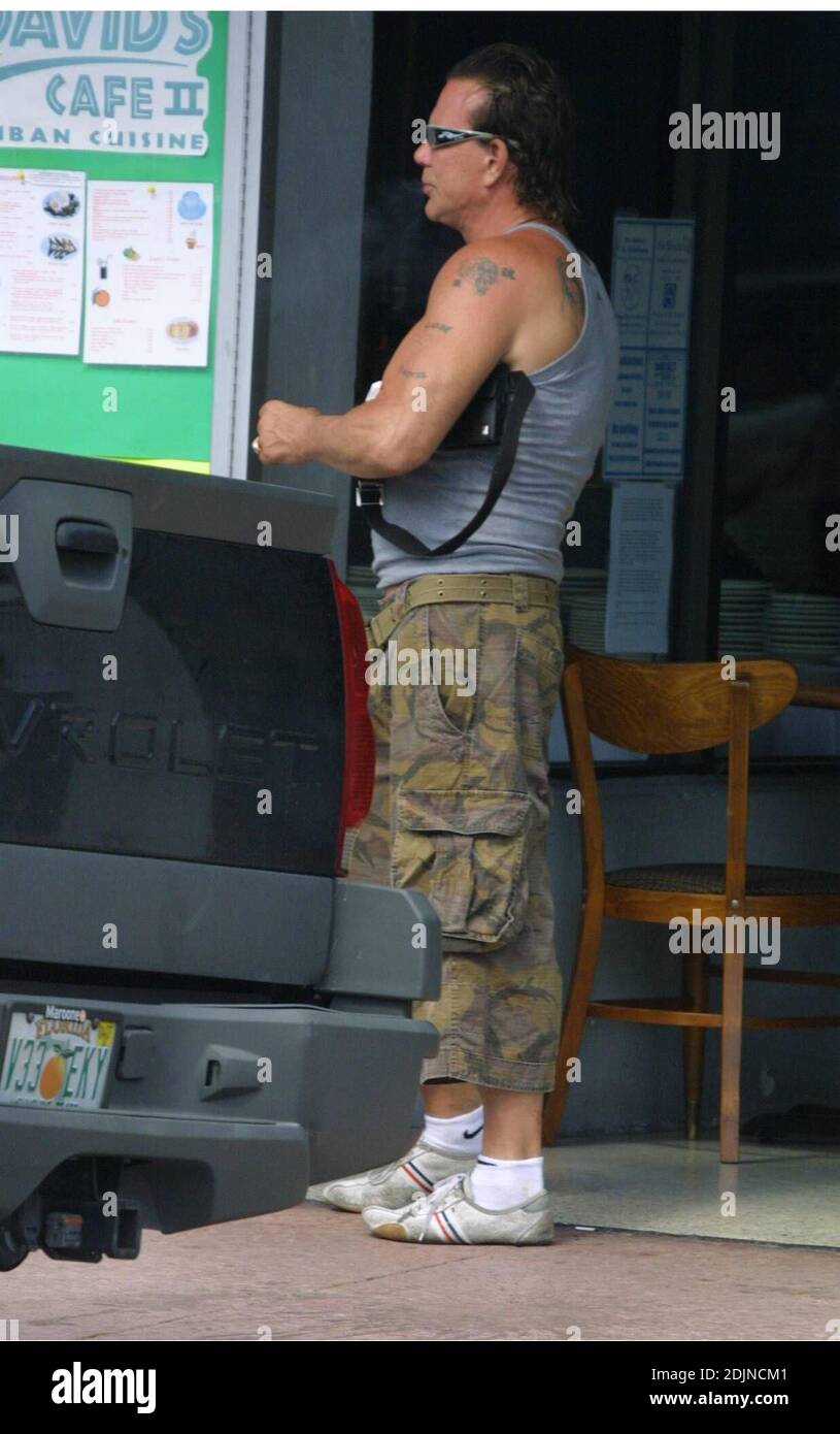 Exclusive!! Mickey Rourke braves the daylight to have a smoke and a ...