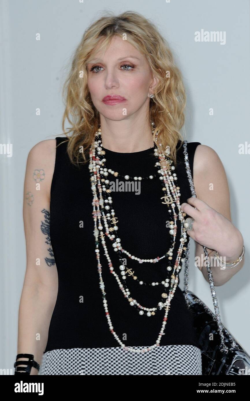 Courtney Love attending the Chanel show as a part of Paris Fashion Week ...