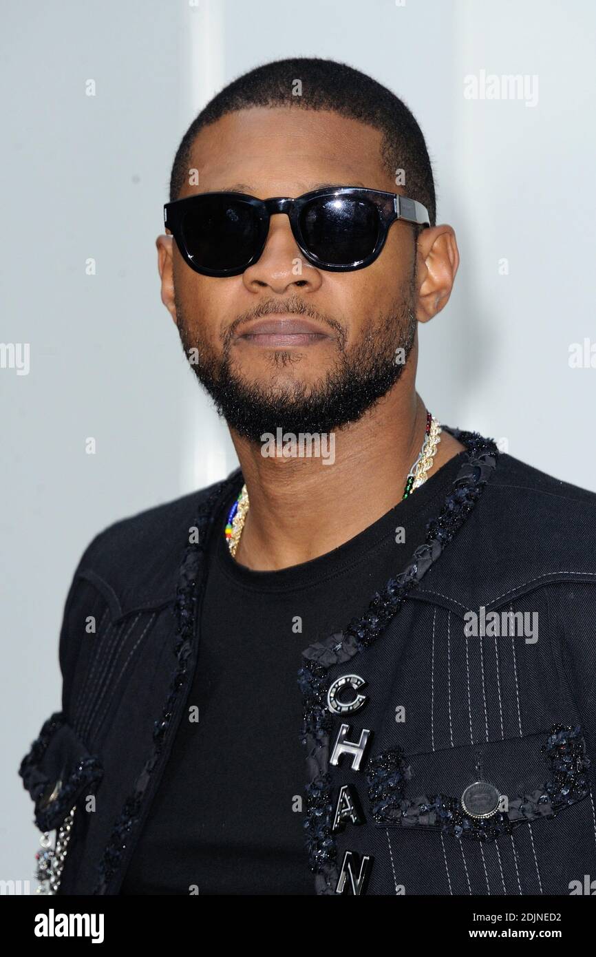 Usher attending the Chanel show as a part of Paris Fashion Week Ready ...
