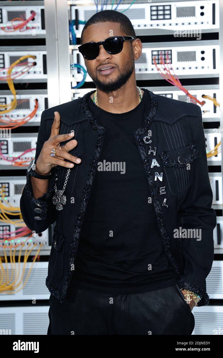 Usher attending the Chanel show as a part of Paris Fashion Week Ready ...