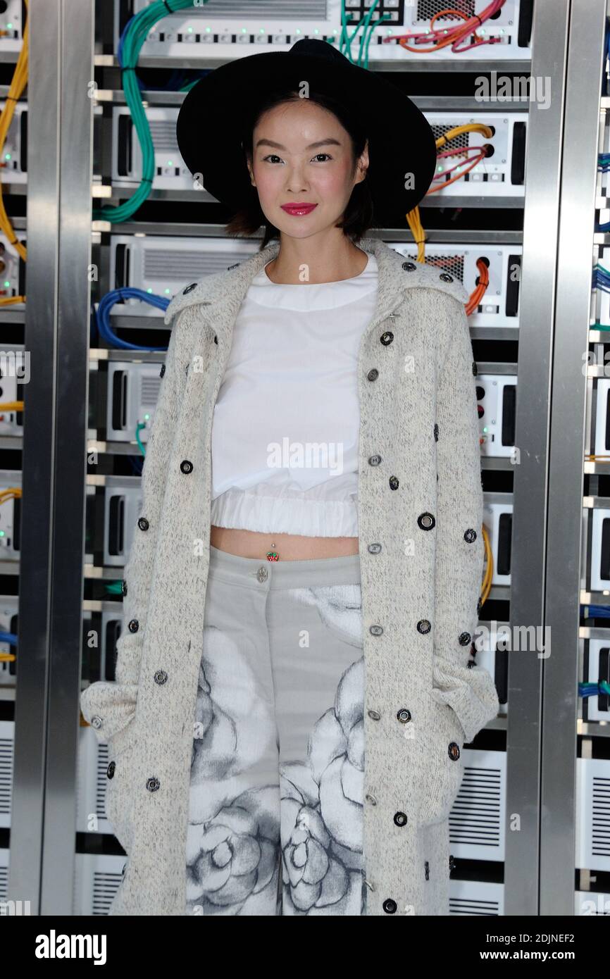 Sheila Sim attending the Chanel show as a part of Paris Fashion Week ...