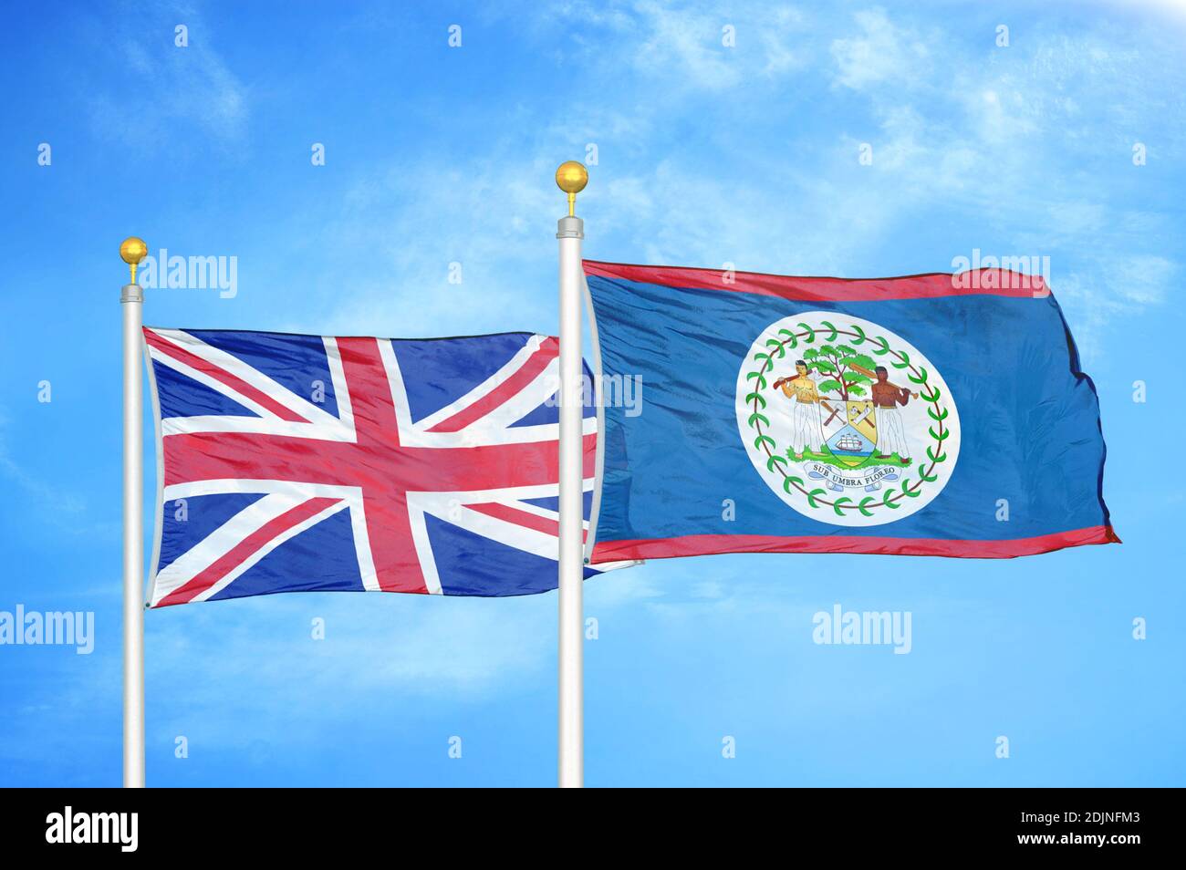 United kingdom belize flag hi-res stock photography and images - Alamy