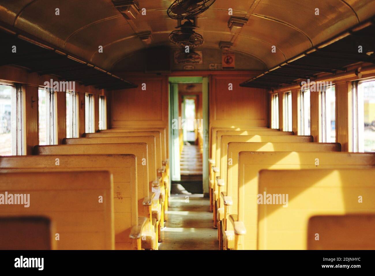 Interior Of Empty Train Stock Photo - Alamy