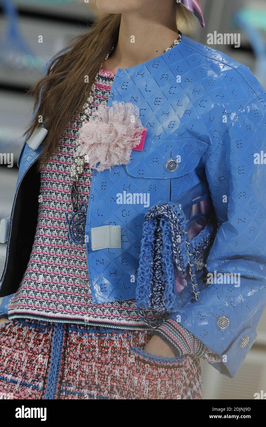 A model walks the runway at the Chanel show as a part of Paris Fashion ...