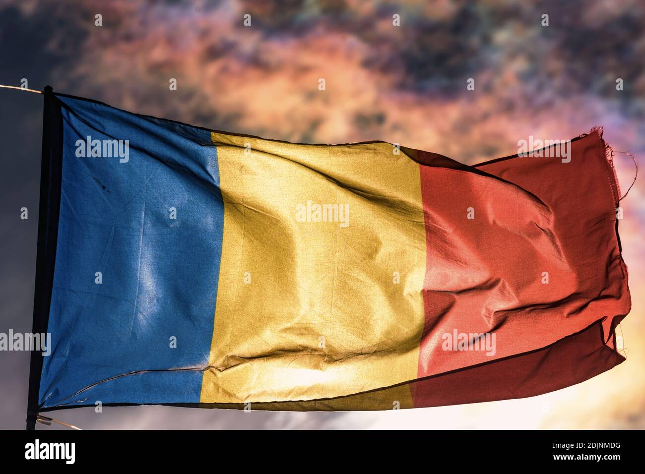 Romanian flag waving hi-res stock photography and images - Alamy
