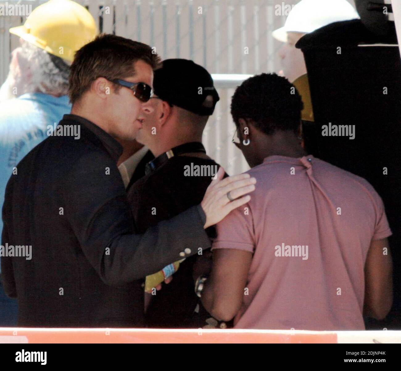 Second day of filming Oceans 13 starring Brad Pitt, Matt Damon, George ...