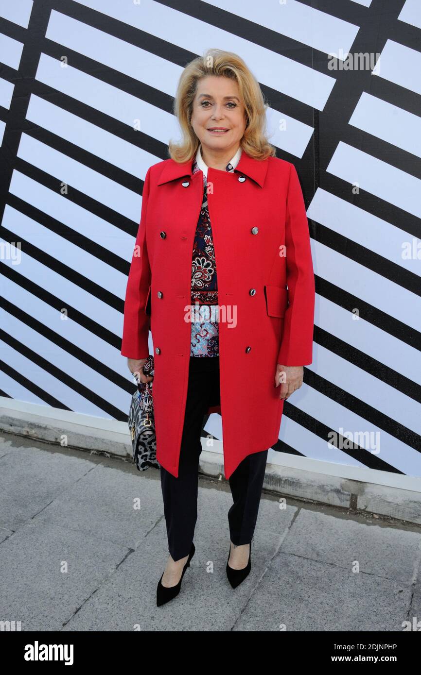 Catherine Deneuve arriving at the Vuitton show as a part of Paris ...
