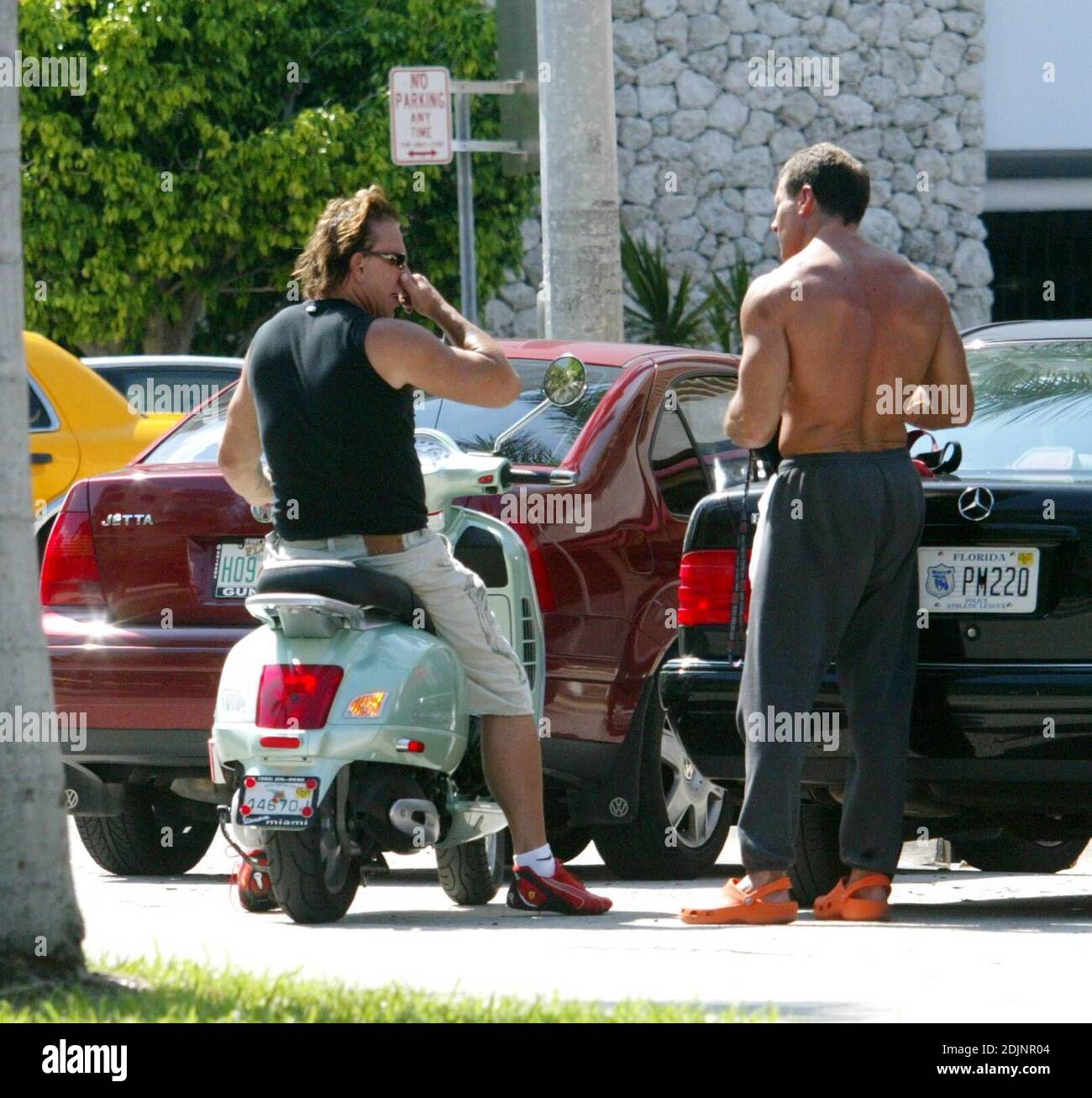 Exclusive!! Mickey Rourke scoots around Miami Beach. After a work out ...