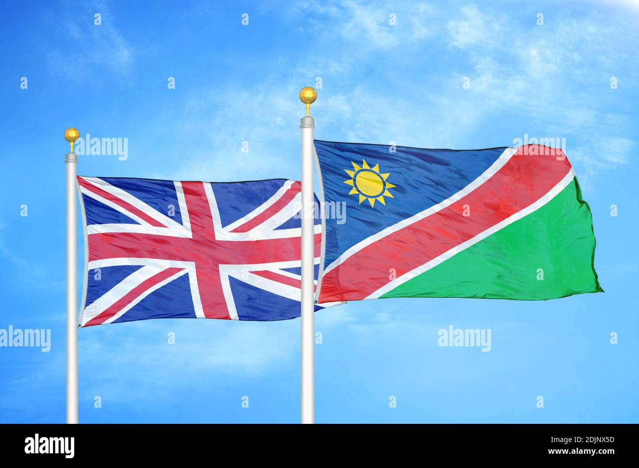 Namibia vs uk flags hi-res stock photography and images - Alamy