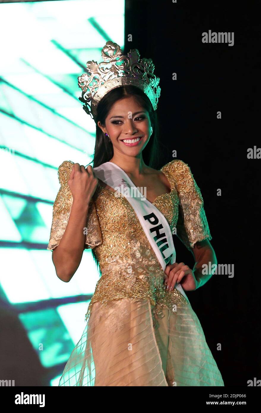 Contestants walk the stage for the 2nd Miss Diamond of the World beauty ...