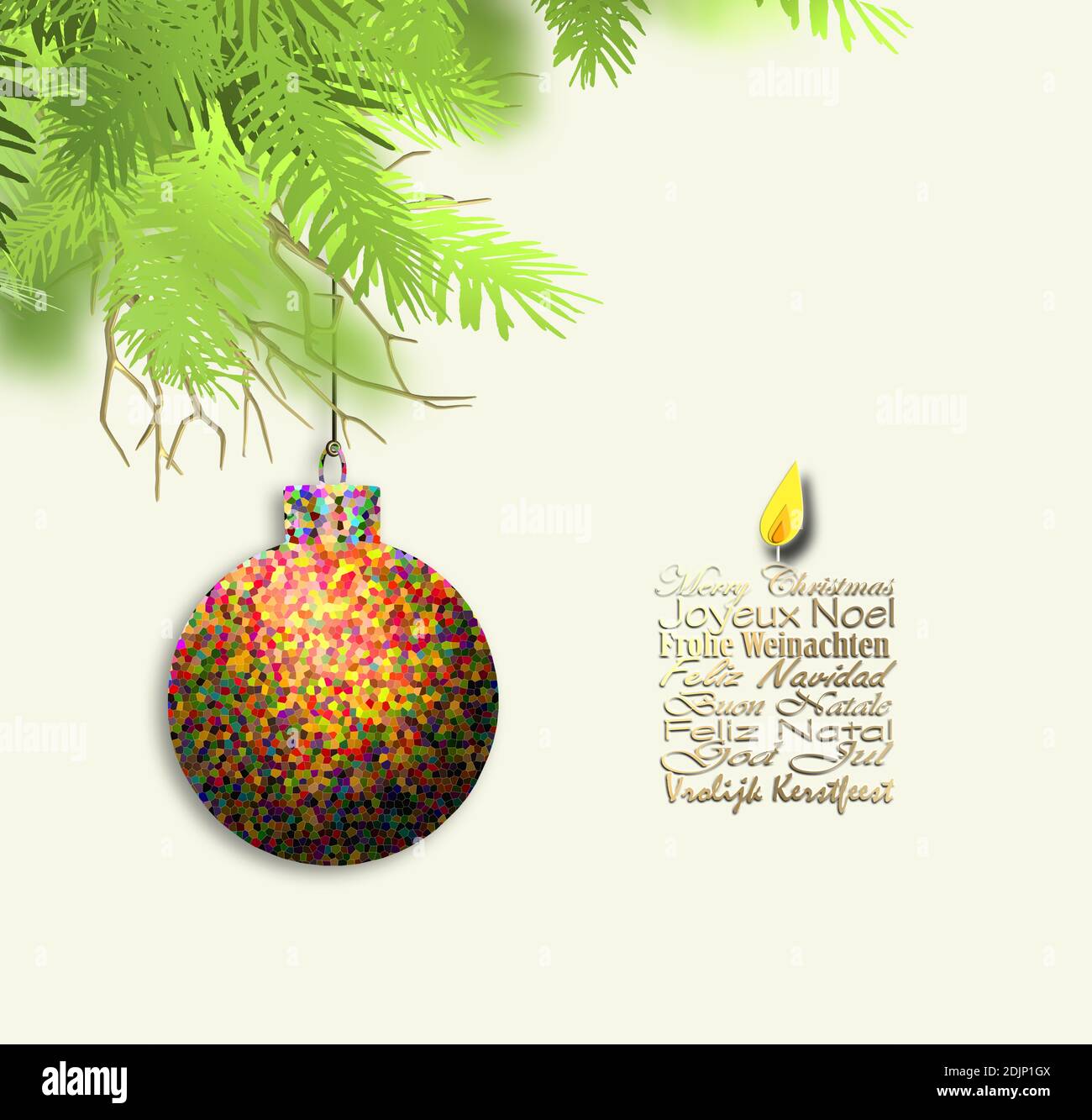 Multilingual Christmas business card with Christmas wishes in European ...