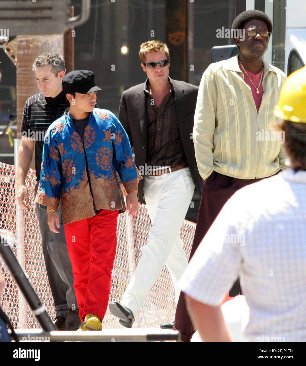 Second Day Of Filming Oceans 13 Starring Brad Pitt Matt Damon George Clooney Don Cheadle And