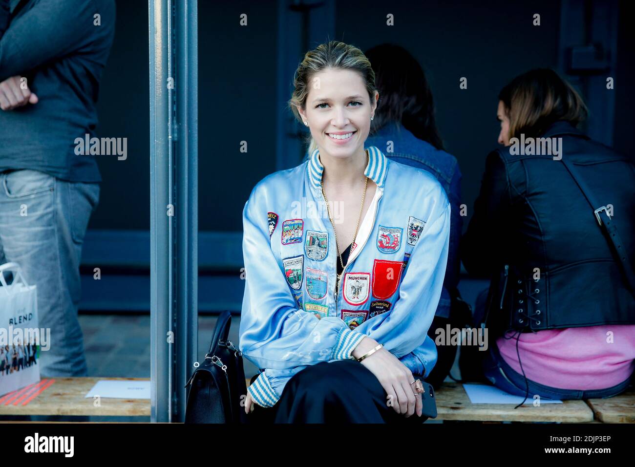 Street style, blogger Helena Bordon attending Paul and Joe Spring ...