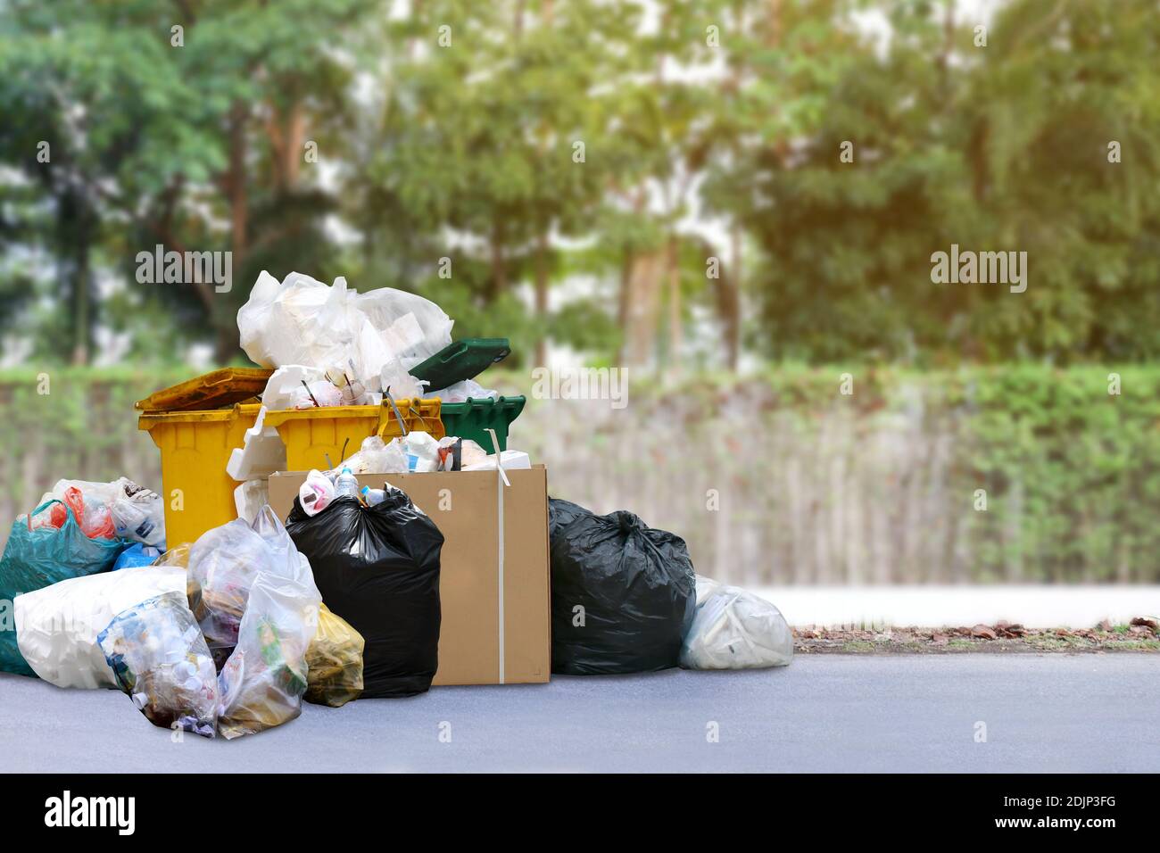 Bins on road hi-res stock photography and images - Alamy