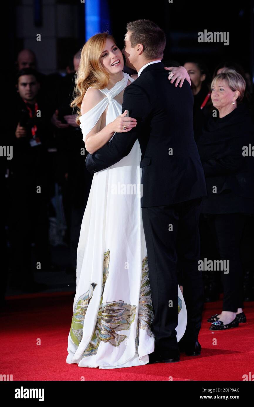 Amy Adams and Jeremy Renner attending the premiere of Arrival as part ...