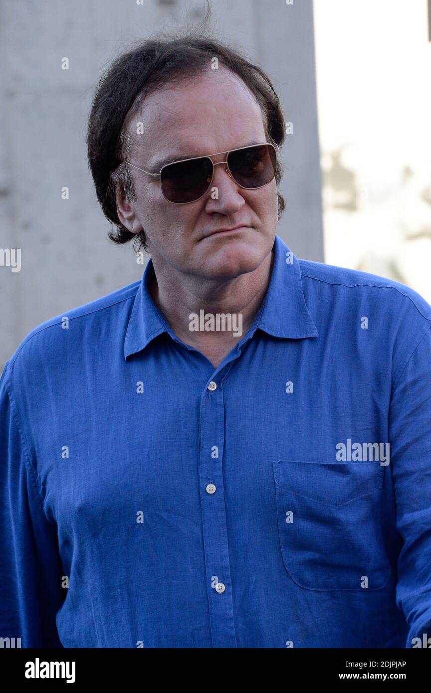 Quentin Tarantino attending the re-enactment of the first black and ...