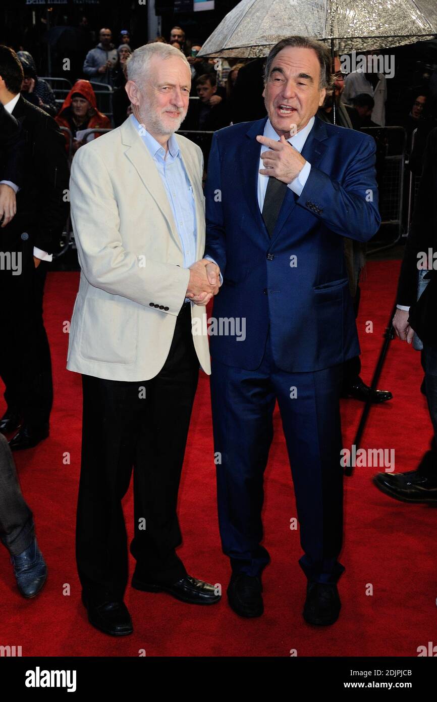 Jeremy Corbyn and Oliver Stone attending the Premiere of Snowden as ...