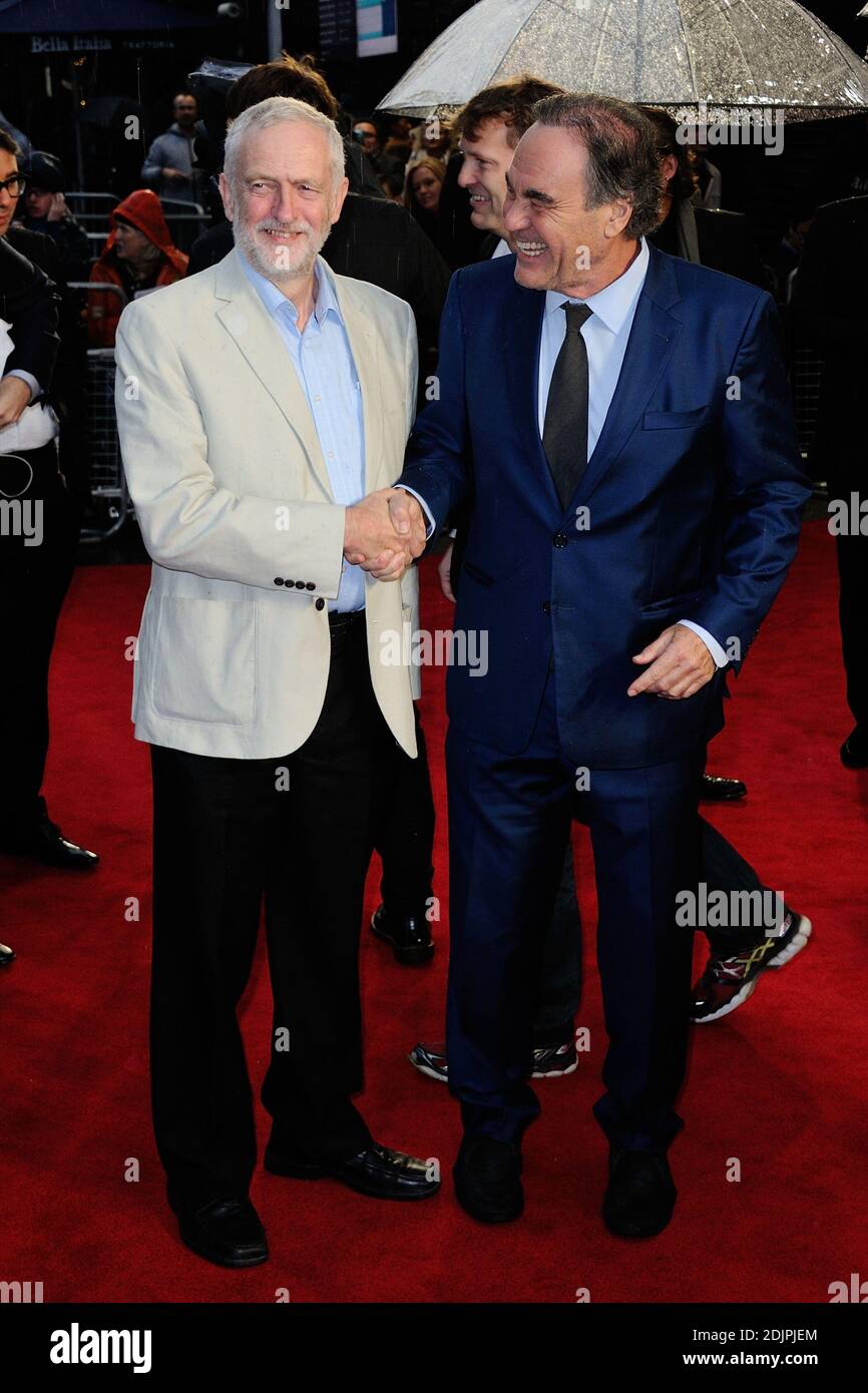 Jeremy Corbyn and Oliver Stone attending the Premiere of Snowden as ...