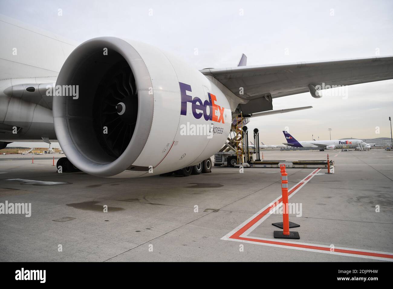 General view of the FedEx European Hub at Paris-CDG airport in Roissy ...
