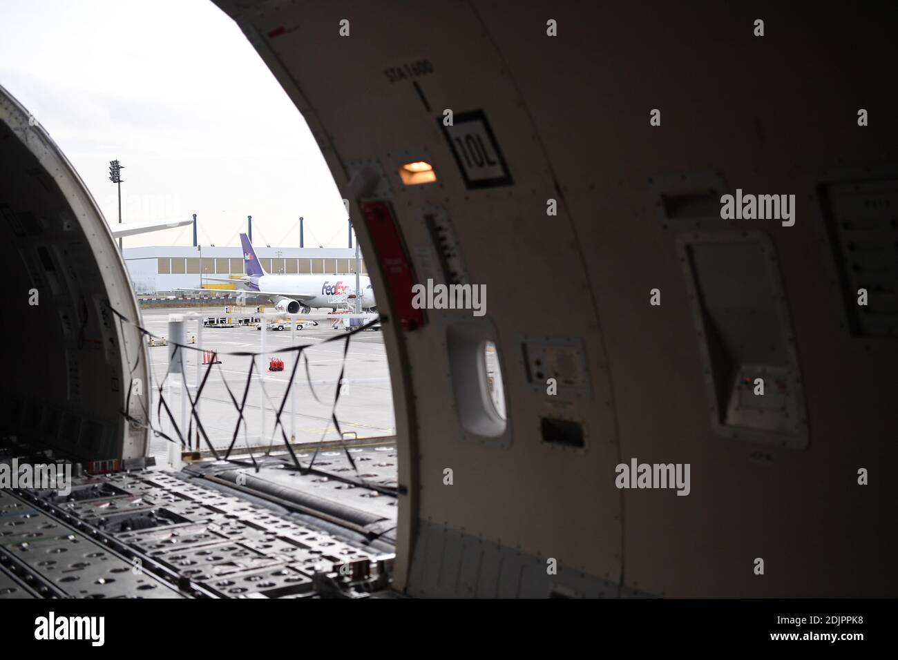 Inside view of an aircraft of the FedEx cargo air fleet at the FedEx ...