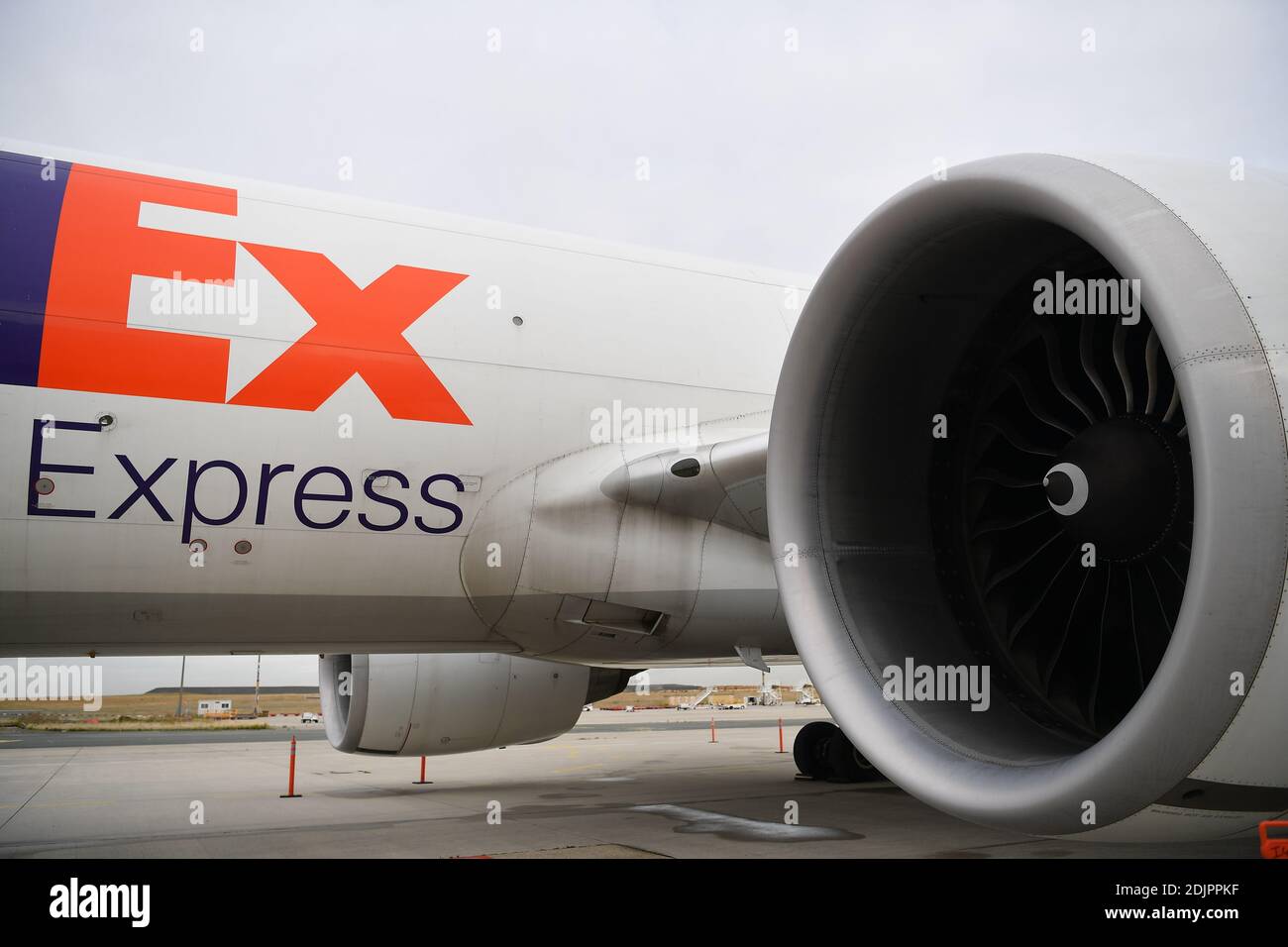 General view of the FedEx European Hub at Paris-CDG airport in Roissy ...