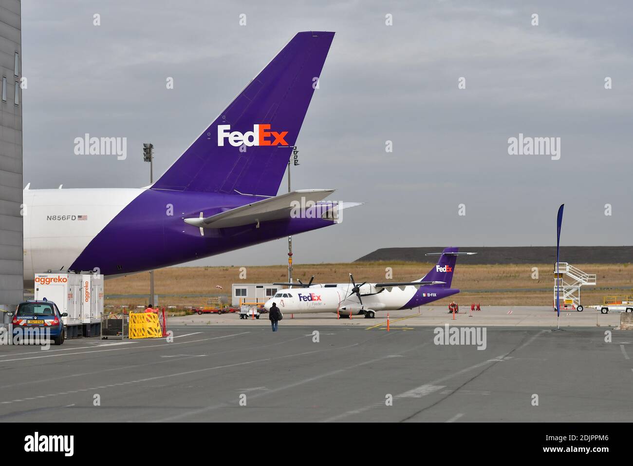 General view of the FedEx European Hub at Paris-CDG airport in Roissy ...