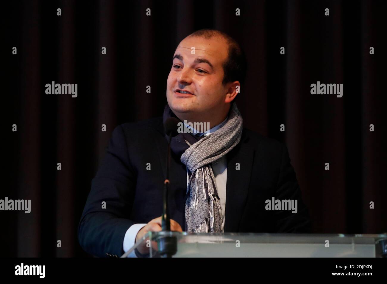 Front National's David Rachline when Marine Le Pen was presenting her ...