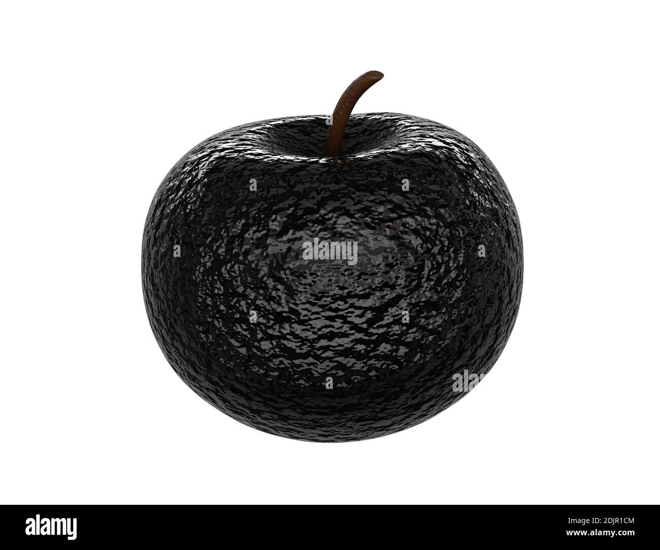 one black bad rotten apple close up isolated on white, 3d render Stock ...