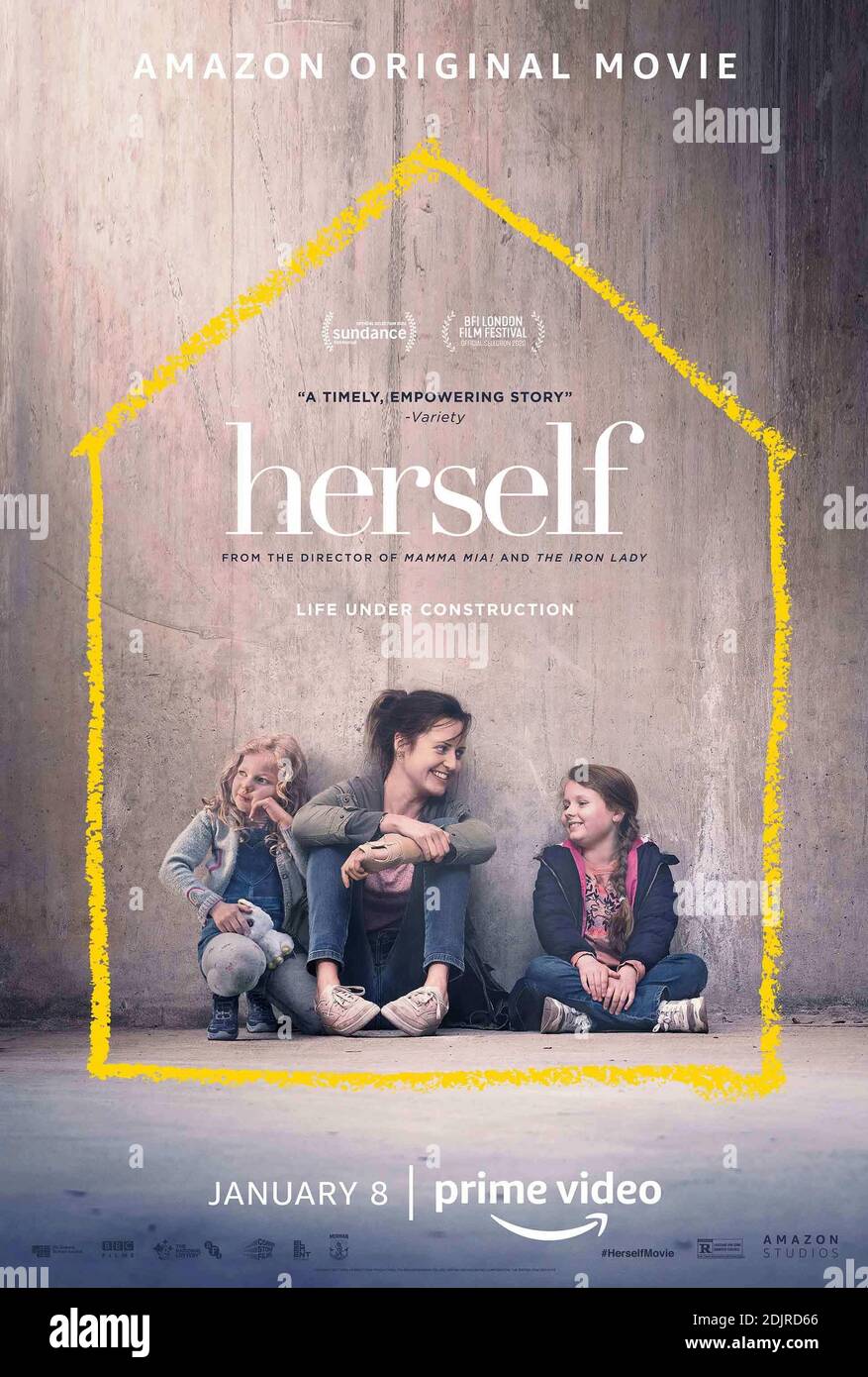 HERSELF, US poster, from left: Molly McCann, Clare Dunne, Ruby Rose O'Hara, 2020. © Amazon ...